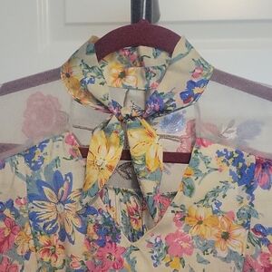 Aratta Silent Journey | Tops | Aratta Cream Ruffled Tie Front Blouse ...